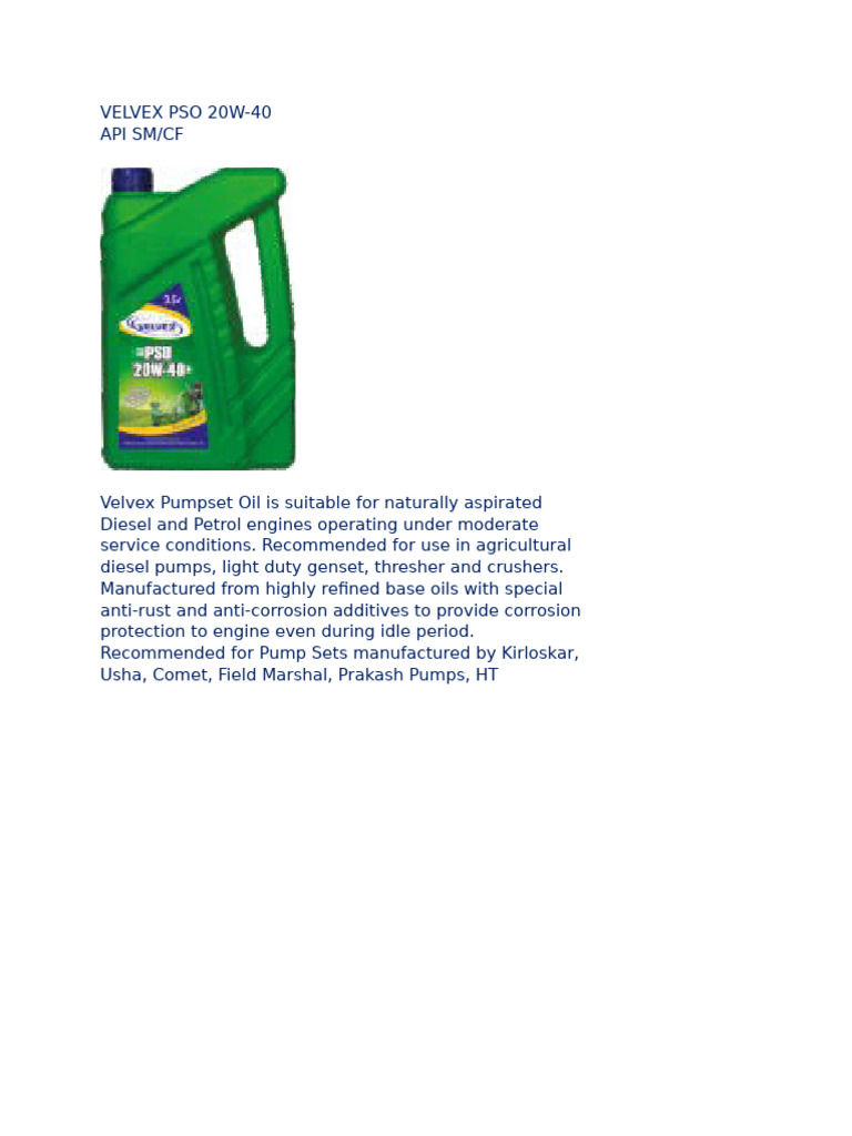 Pumpset Oil | PDF