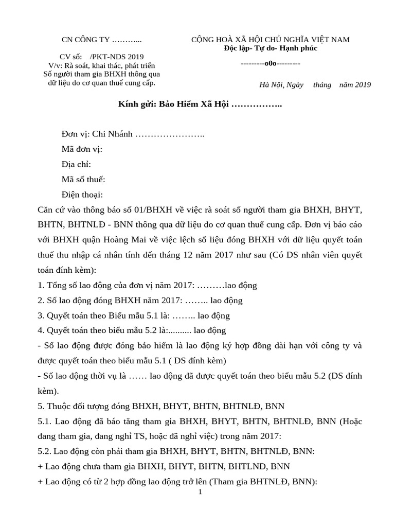 Cong Van Giai Trinh BHXH | PDF