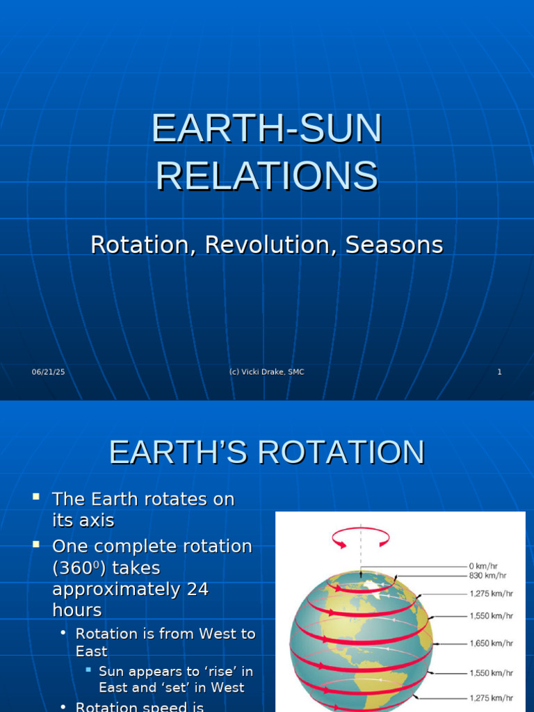 Earth Sun Relations | PDF | Apsis | Rotation
