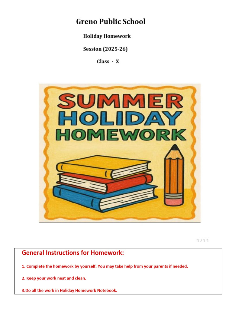 Grade 10 Holiday Homework Design | PDF | Polynomial | Sodium Carbonate