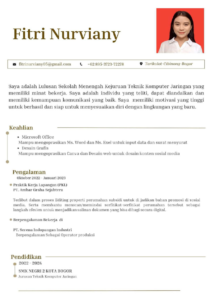 CV Fitri Nurviany | PDF