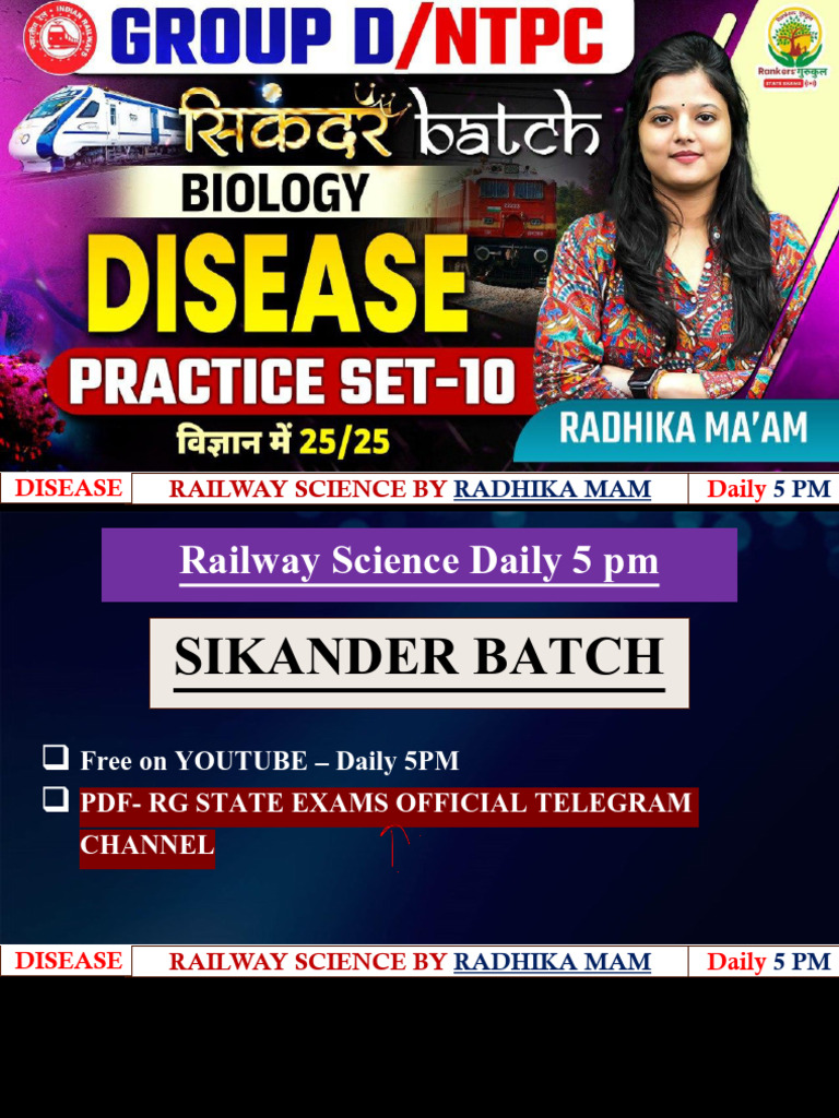 Railway Disease Day 10 Sikander Batch by Radhika Mam | PDF