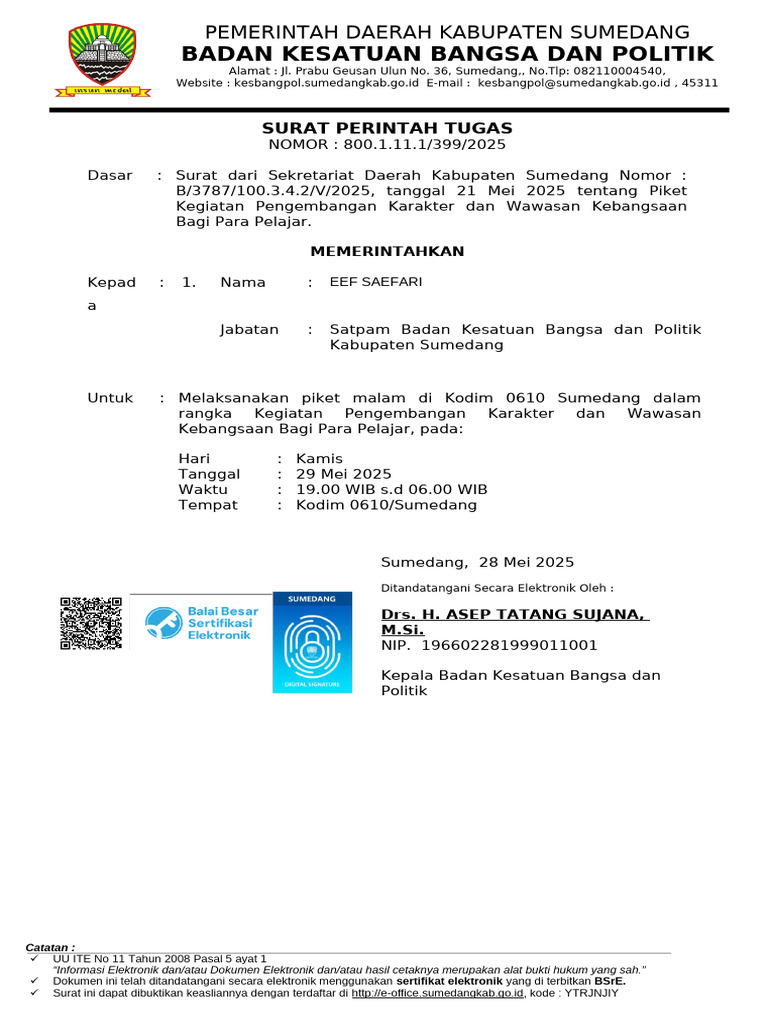 SP Piket Kegiatan Pengembangan Karakter Dan Wawasan Kebangsaan Bagi para Pelajar | PDF