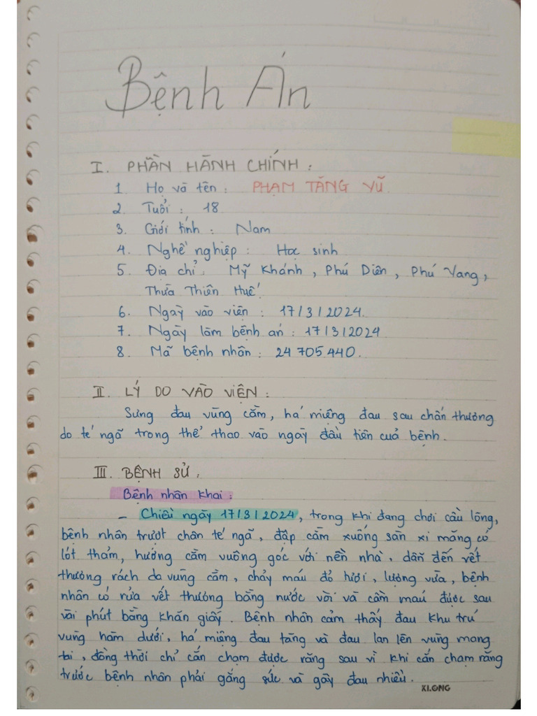 PH M Tăng Vũ - Gãy Kín XHD Vùng Góc Hàm KTL... | PDF