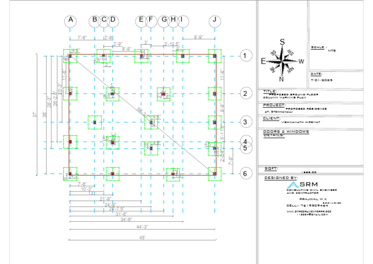 45X37 Groun Floor Column Marking | PDF