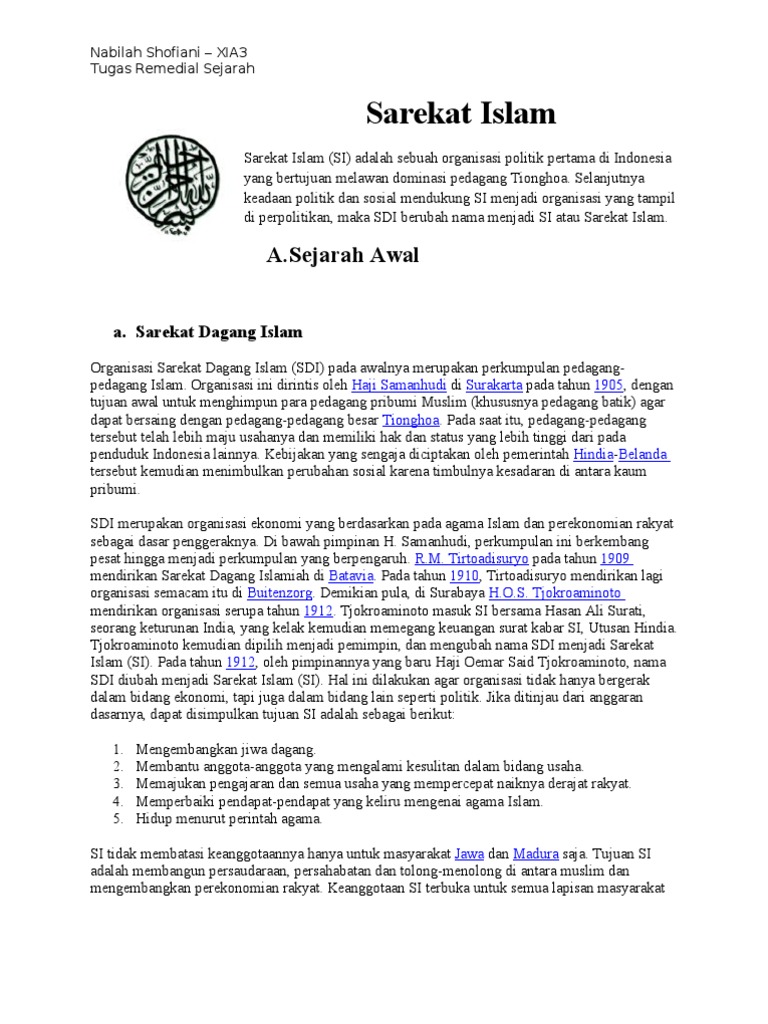 Sarekat Islam | PDF
