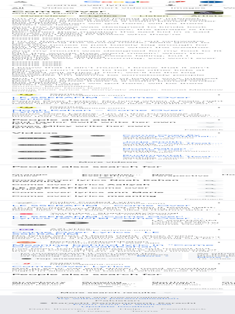 Come Over Lyrics - Google Search | PDF