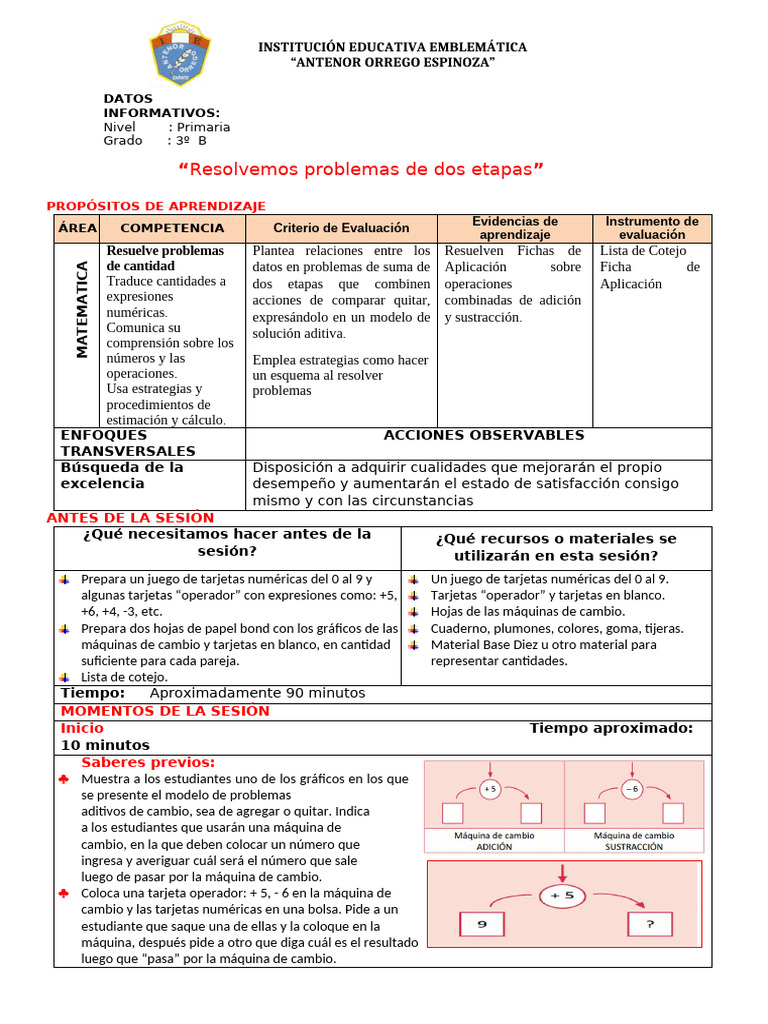 Resolvemos problemas de 2 etapas | PDF | Matemáticas | Aritmética