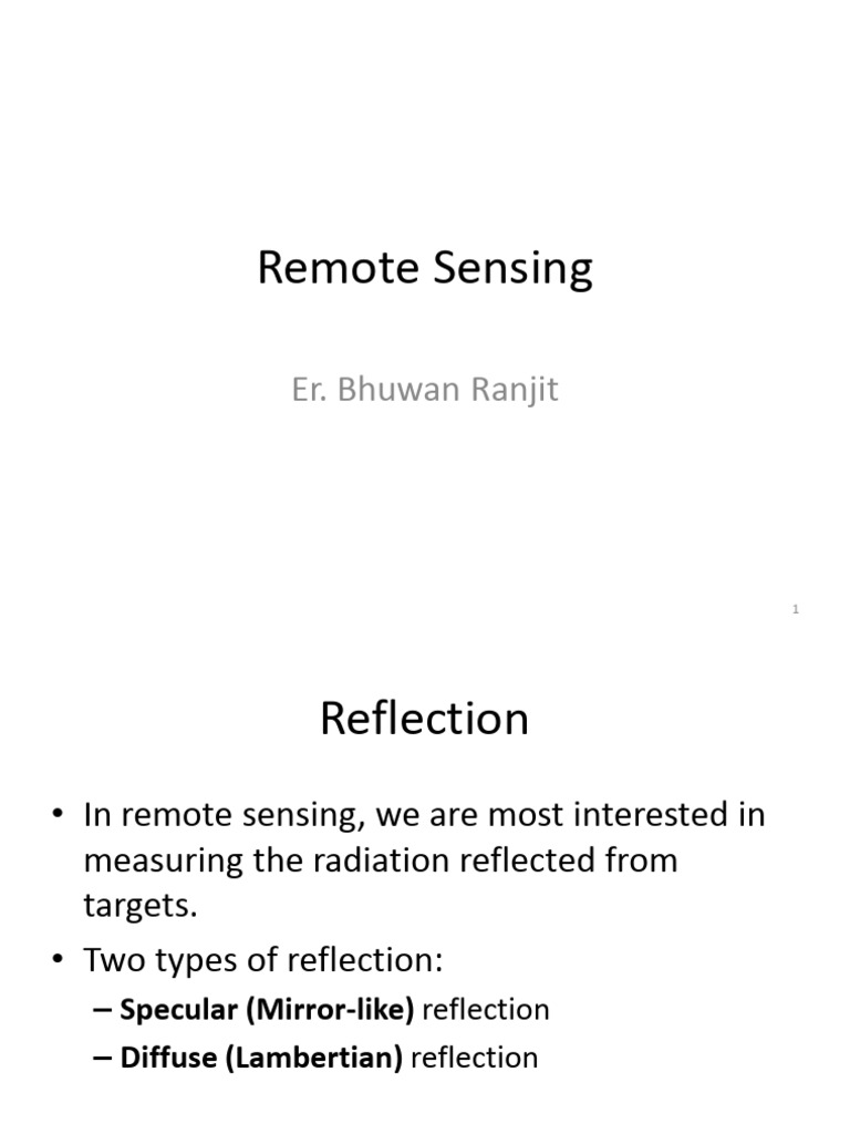 Understanding Reflection in Remote Sensing | PDF | Image Resolution ...