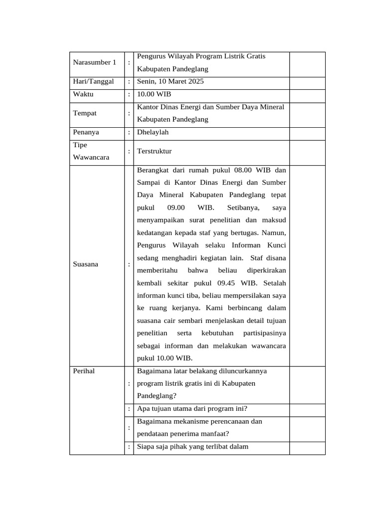 Transkrip Wawancara | PDF