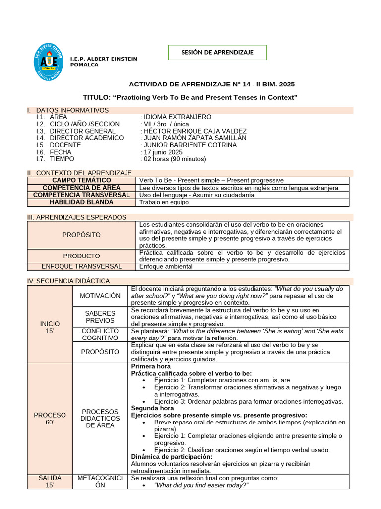 14 3ro Sec Inglés | PDF | Cognición | Lingüística