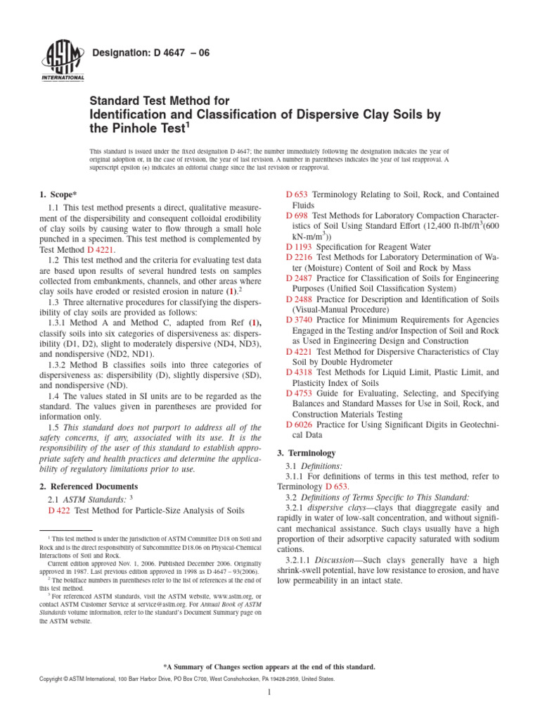 D4647-06 Standard Test Method For Identification and Classification of ...