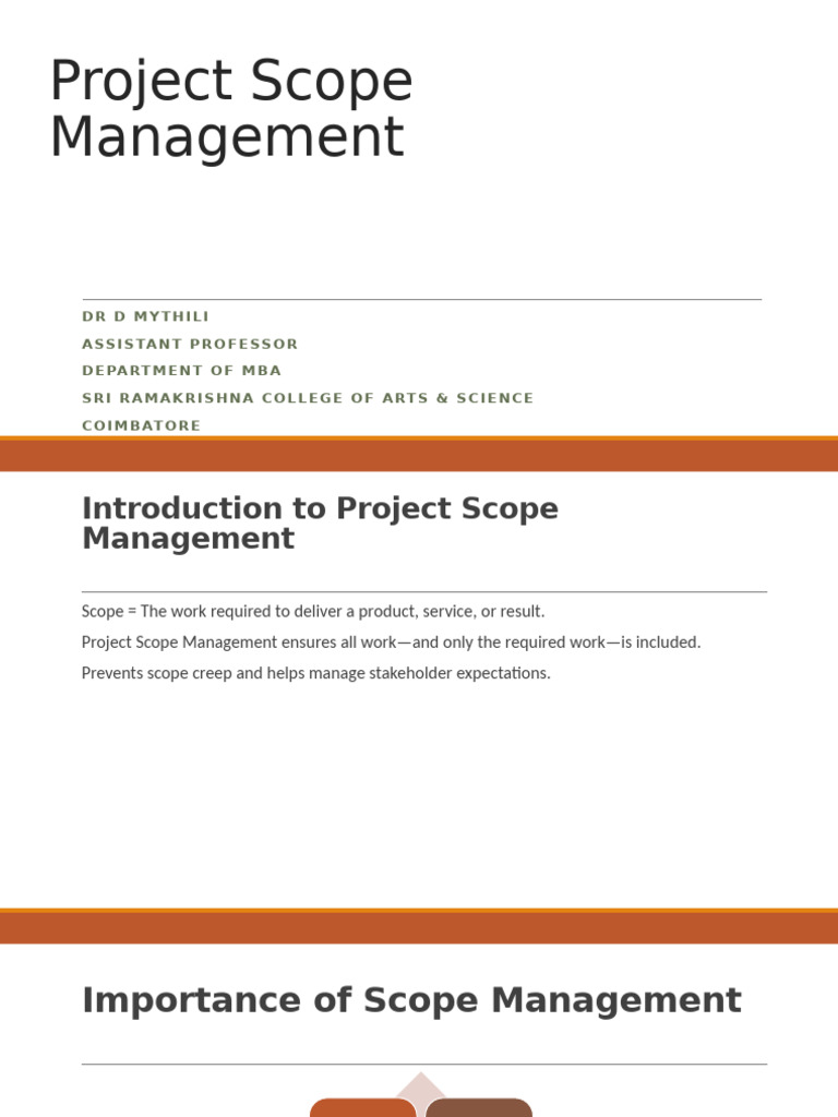 Project Scope Management | PDF | Computing | Information Technology