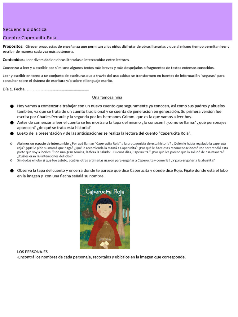 Cuento Didáctico: Caperucita Roja | PDF | Caperucita Roja | Cuentos