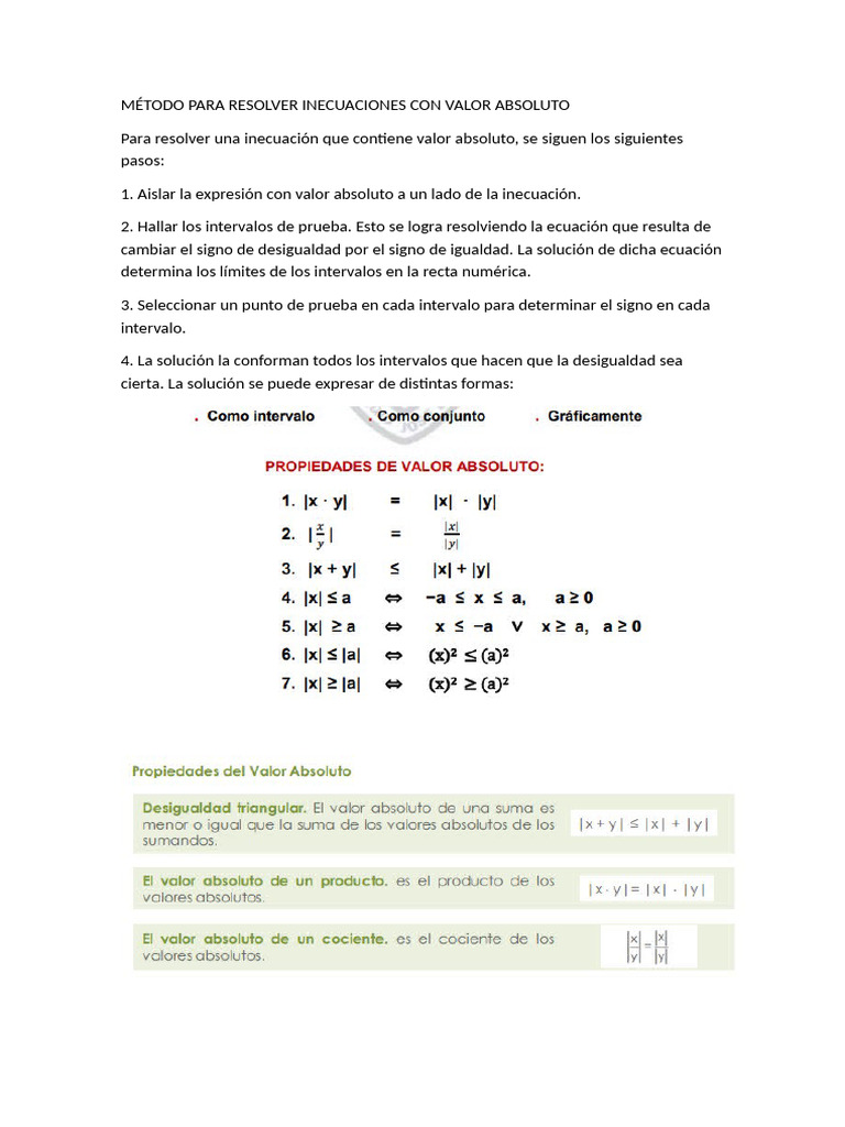 desigualdad valor absoluto | PDF