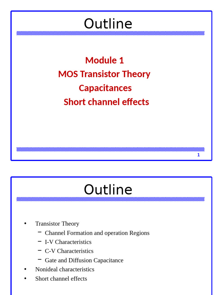 M1-2. Transistor Theory, Capacitances and Short Channel Effects | PDF ...
