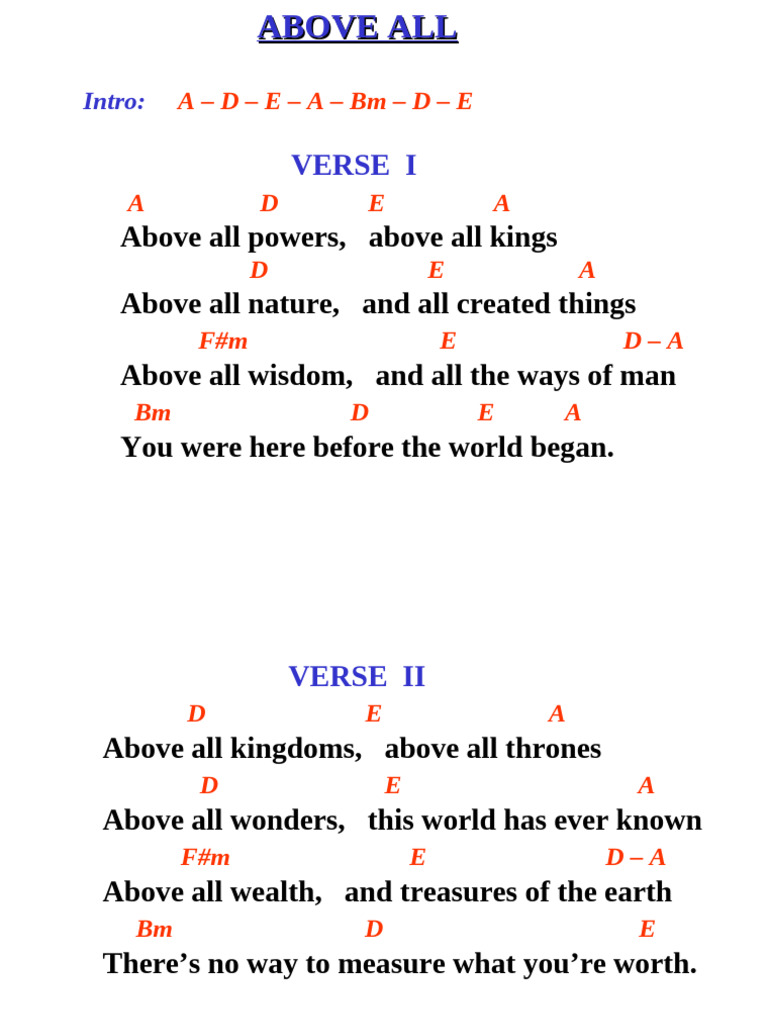 Above All - Sinhala Song Lyrics | PDF | Song Structure | Vocal Music