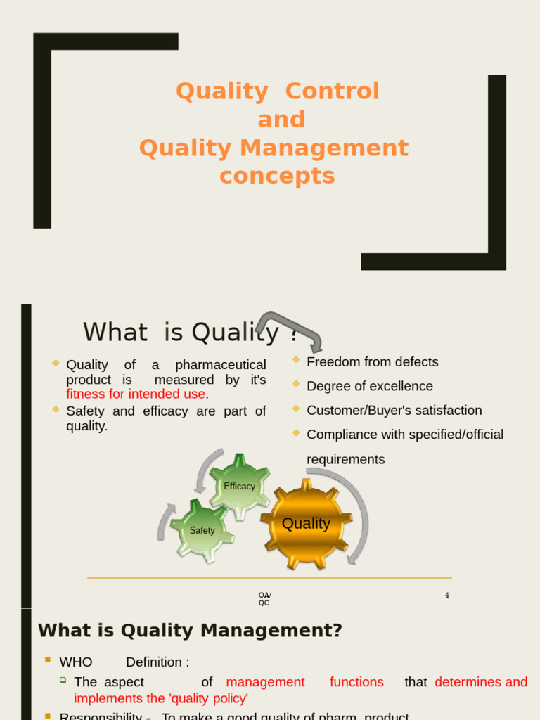 Basic Concepts of QA $ QC | PDF | Verification And Validation | Quality ...