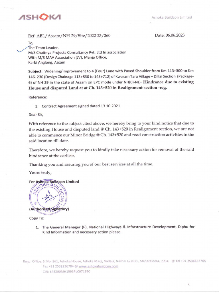 260 Hindrance Due To Existing House | PDF