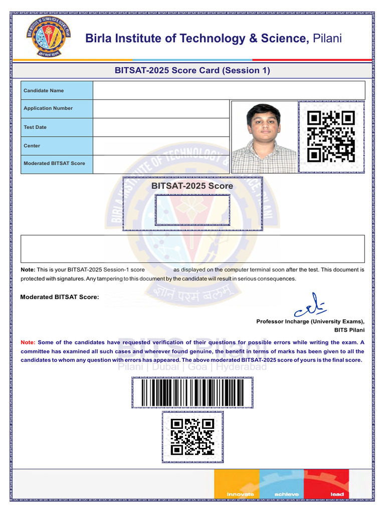 Bitsat Score 1st Phase | PDF | Naming Conventions | Internet Of Things