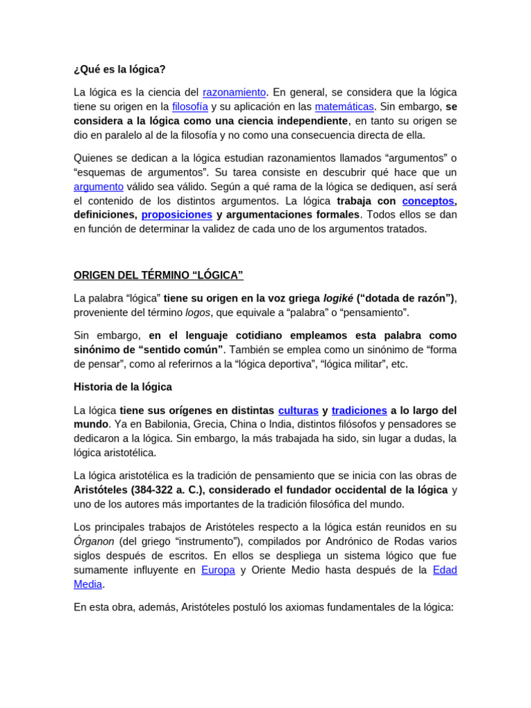 Introducción a la lógica y sus tipos | PDF | Lógica | Proposición