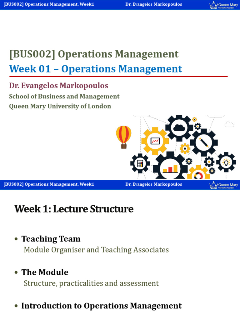 BUS002 Week01 LECTURE Introduction To OM DrEMarkopoulos | PDF ...