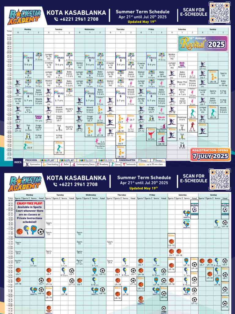 KK Schedule Summer 2025 Week 5 | PDF | Physical Exercise | Games Of ...