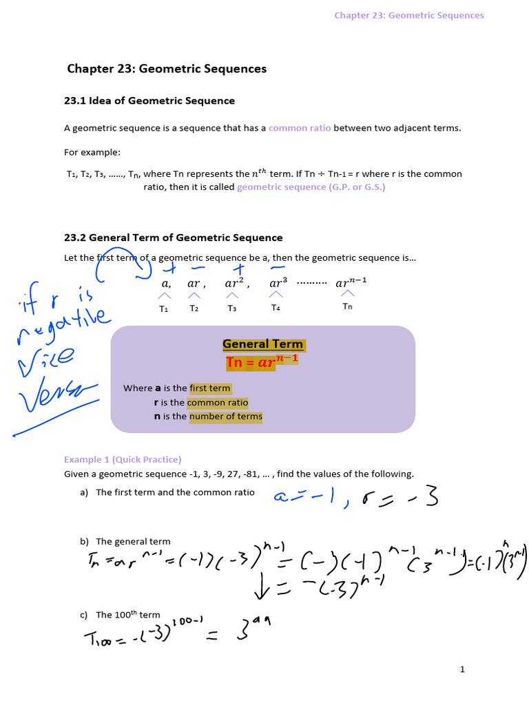Chapter 23 - Geometric Sequences | PDF | Calculus | Numbers