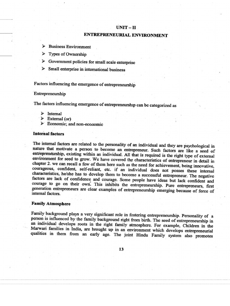 Entrepreneurial Environment | PDF