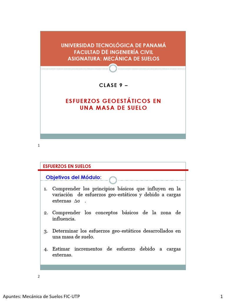 Clase 9 - Esfuerzos Geost. en Suelos | PDF | Mecánica de suelos | Fase (materia)