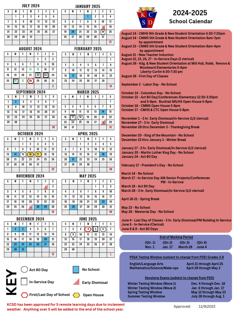 Revised 24-25 District Calendar | PDF