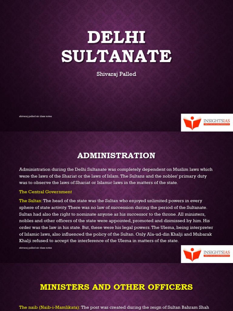 Delhi Sultanate Administration | PDF