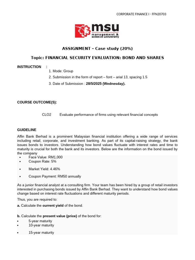 Cstdy - S012013120008 - CFI - Case Study | PDF | Bonds (Finance) | Interest
