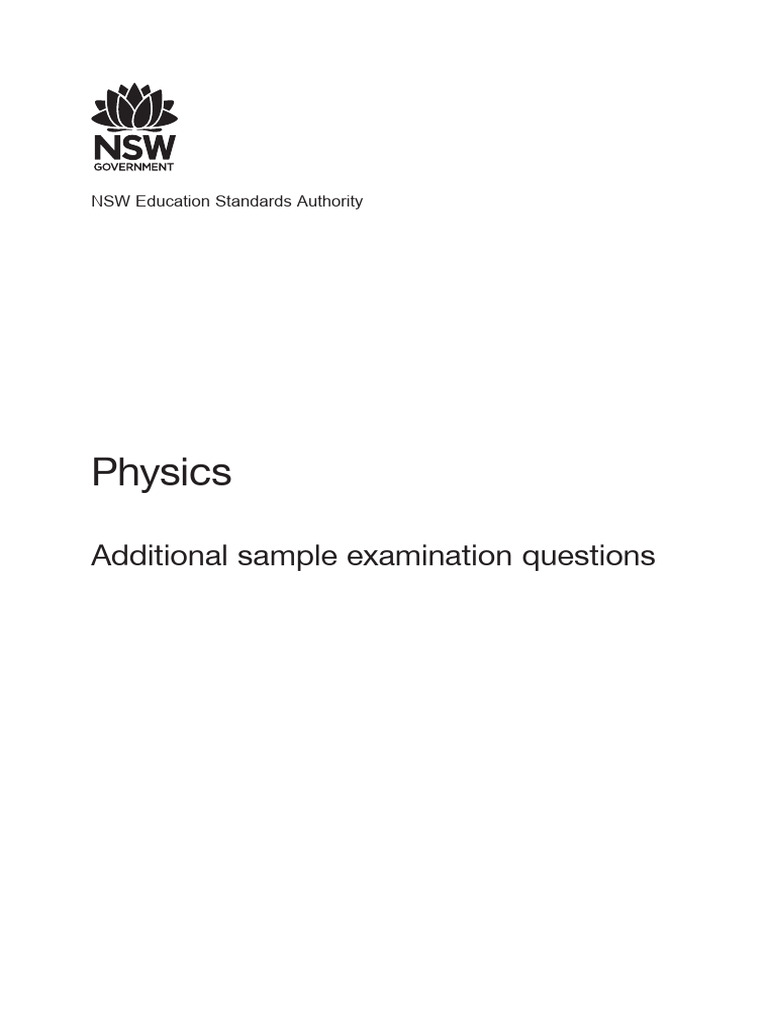 Physics 2017 Additional Sample HSC Questions | PDF | Orbit | Force