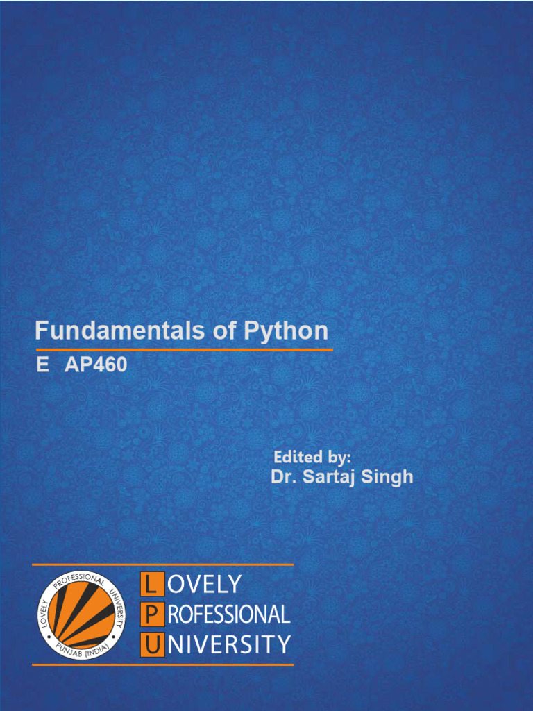 Fundamentals of Python: ECAP460 | PDF | Python (Programming Language) | Computer Program