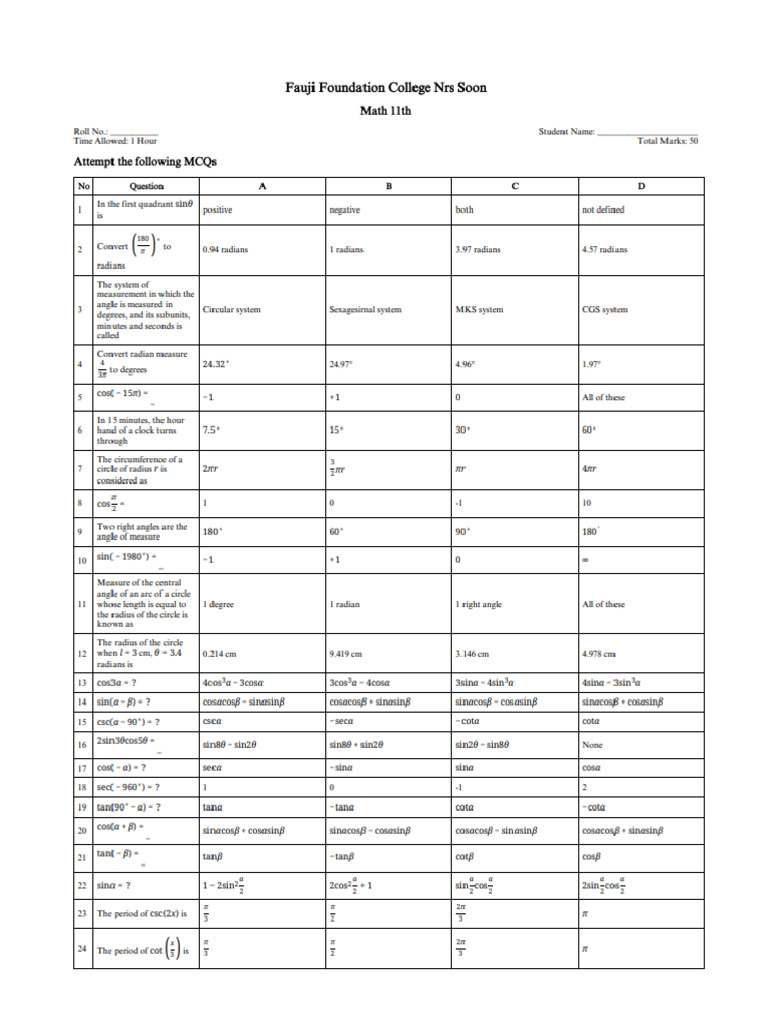 11th Math Jan 25 | PDF