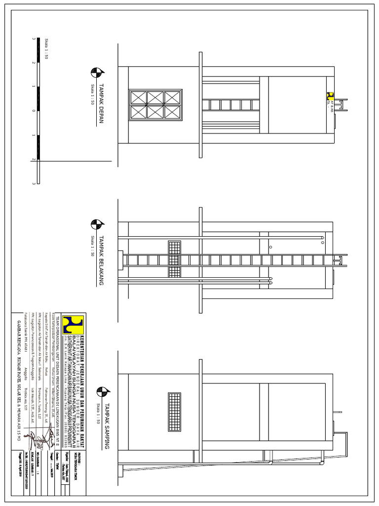 Rencana Desain Rumah Panel Solar 15m³ | PDF