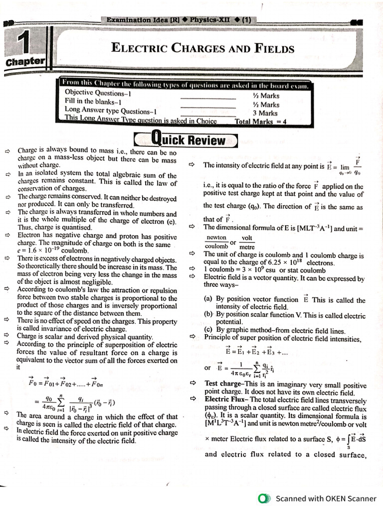 Electric Charges and Fields | PDF