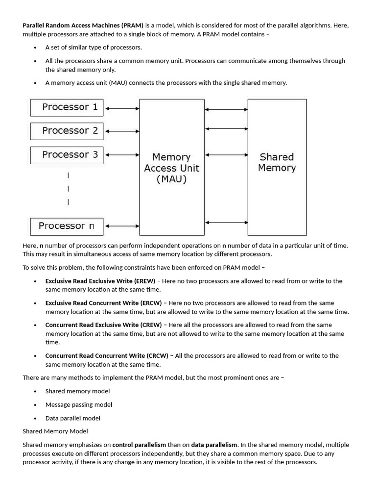 Parallel Random Access Machines | PDF | Message Passing Interface | Thread (Computing)
