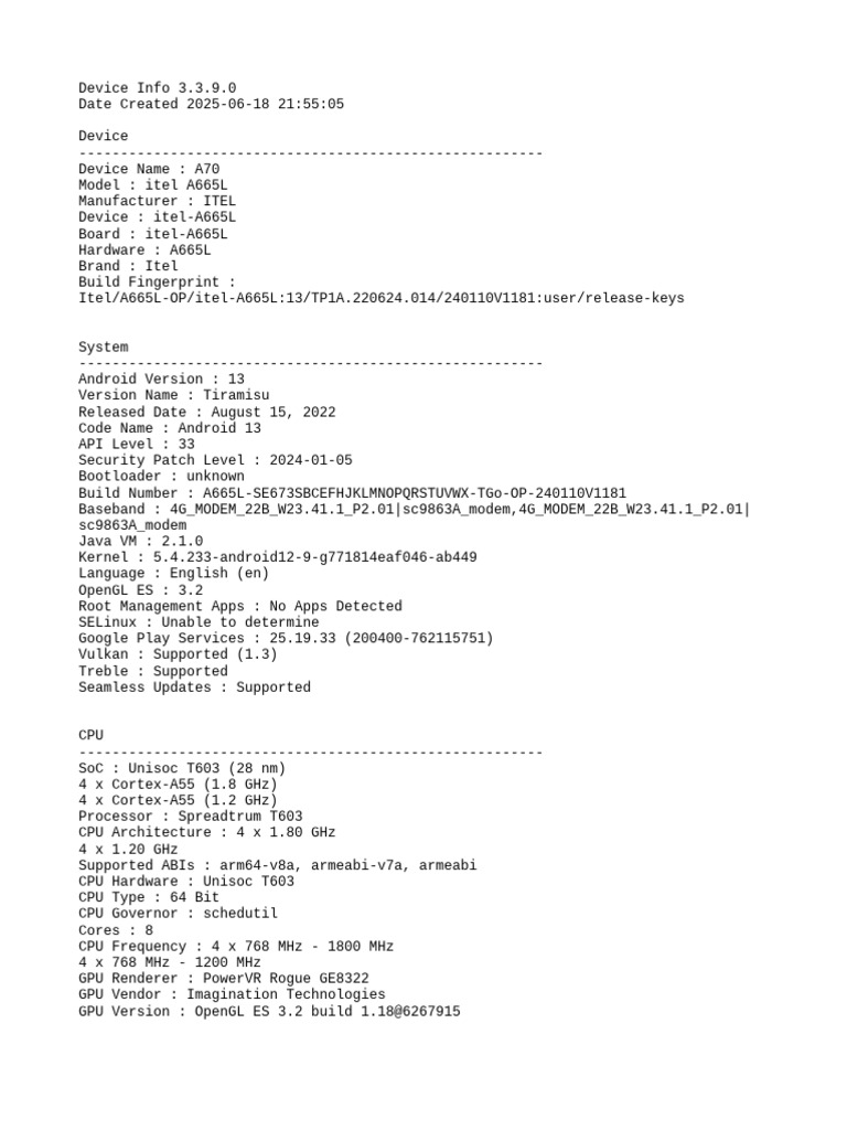 Device Info | PDF | Accelerometer | Computing