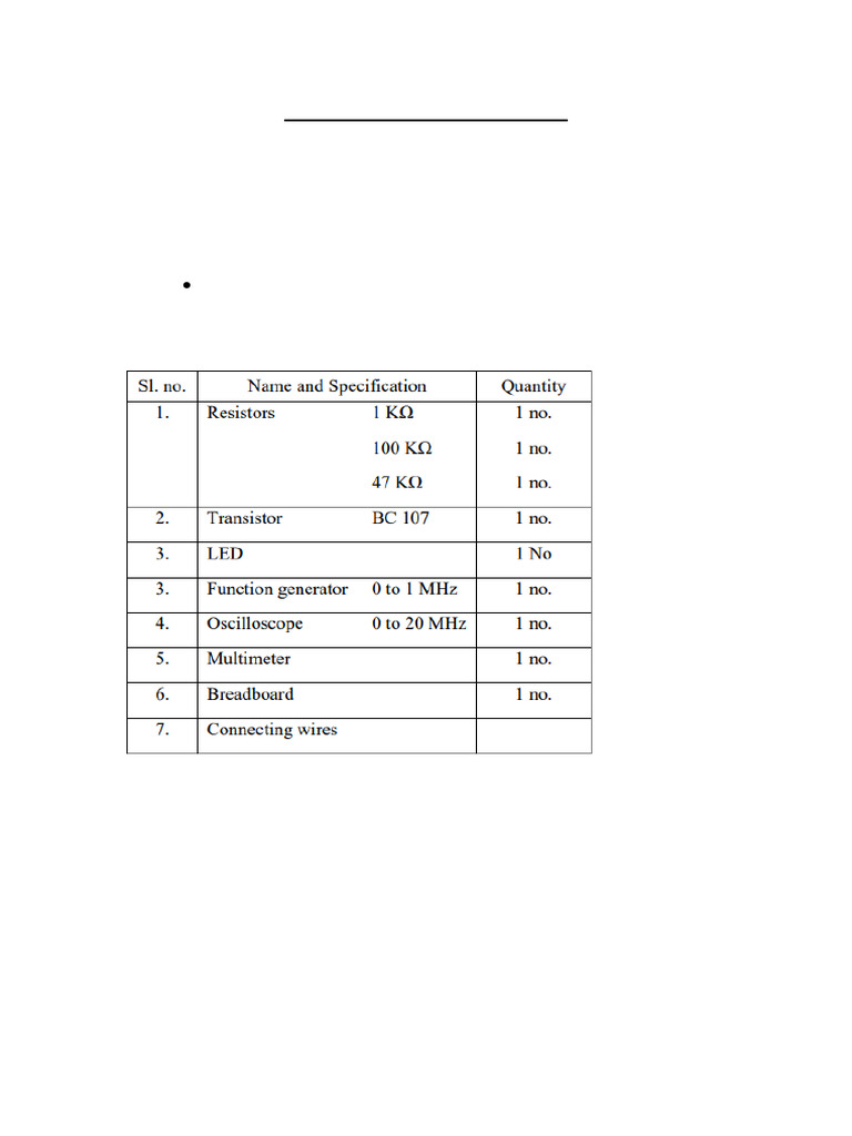 Transistor Switch Experiment Guide | PDF