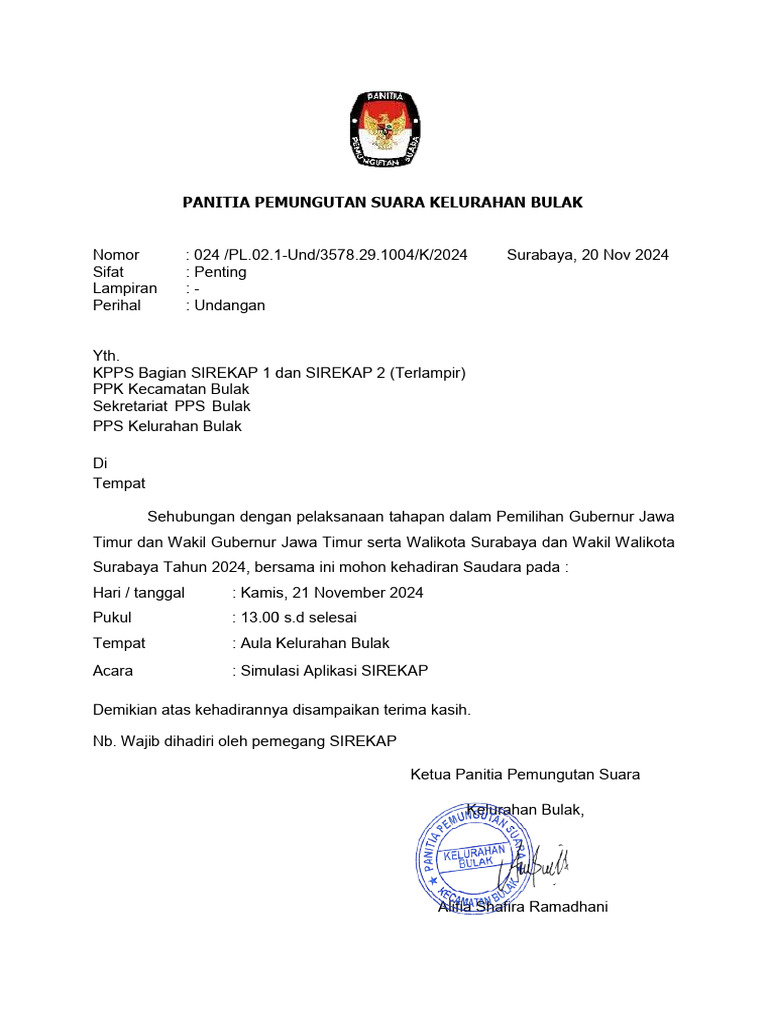 024 - Und Simulasi Sirekap Bulak | PDF