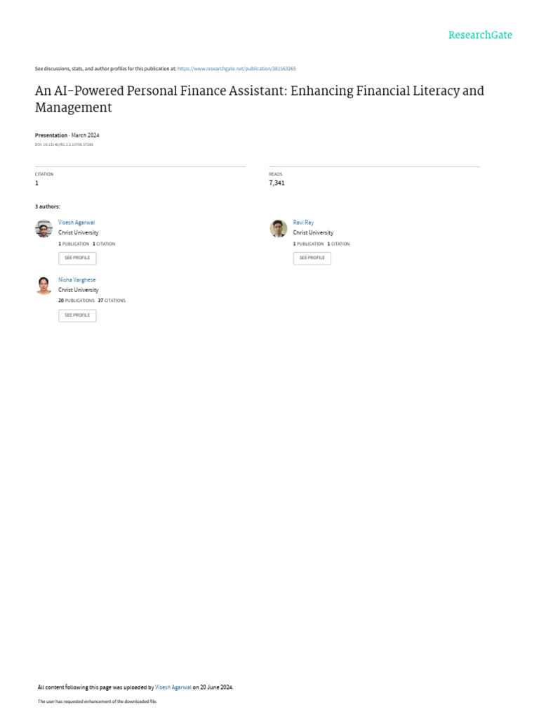 AI Powered Personal Finance Assistant | PDF | Computer Security | Security