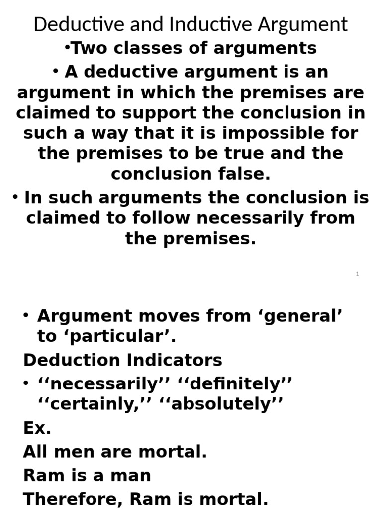 Deductive and Inductive Argument | PDF | Argument | Deductive Reasoning