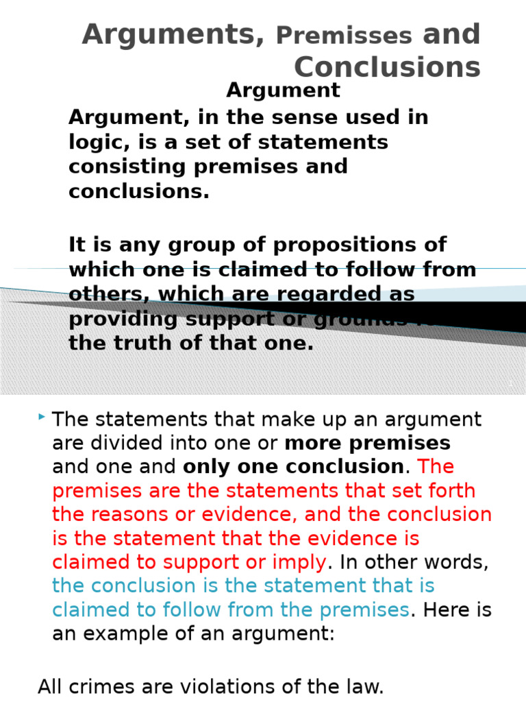 Arguments, Premises and Conclusions | PDF | Argument | Logical Consequence
