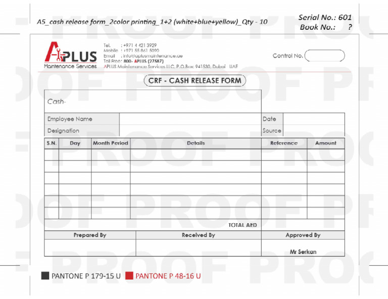 Template - Cash Release Form - Aplus 002 | PDF