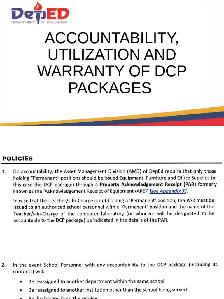 Accountability of DCP Packages | PDF