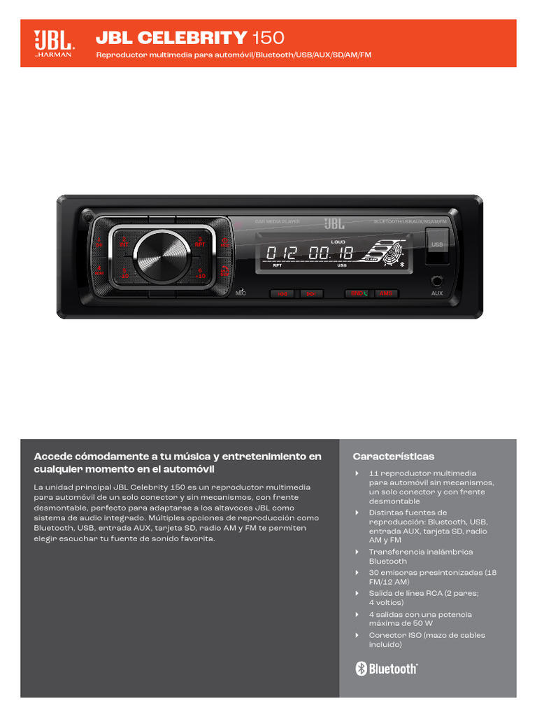 JBL Celebrity 150 - Specsheet - ES | PDF | USB | Bluetooth