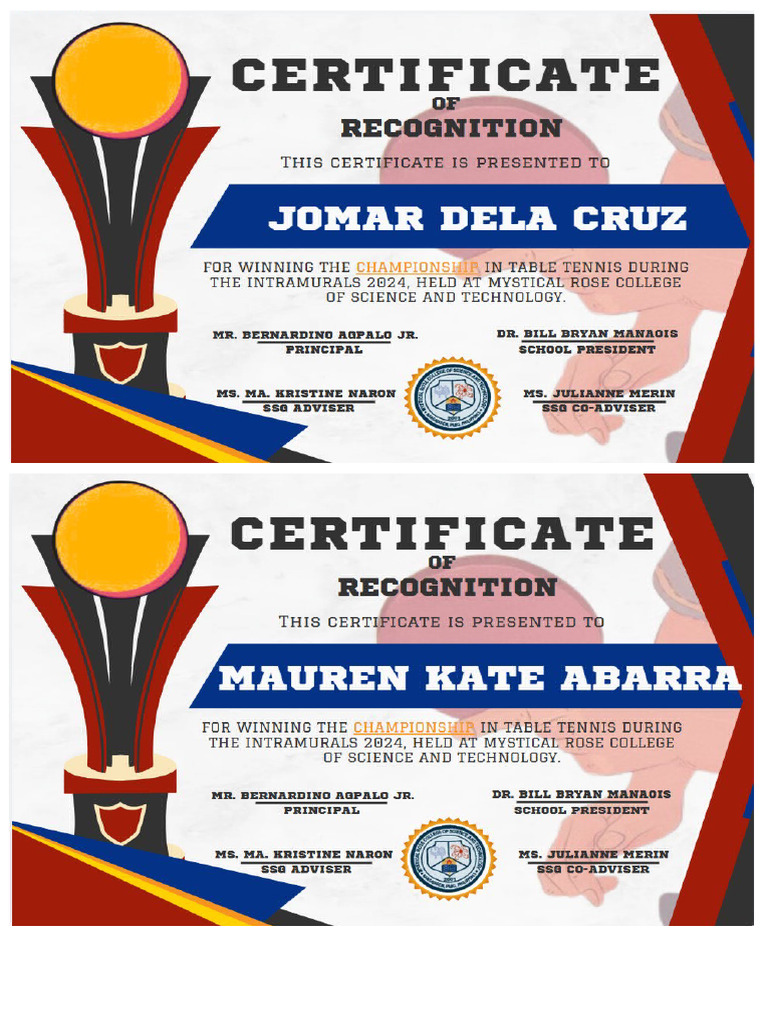 Cert. Intrams | PDF