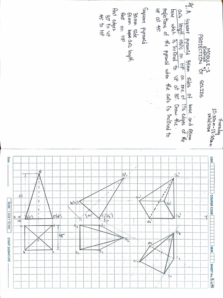 Module 2 Projection of Solids | PDF | Euclidean Plane Geometry ...